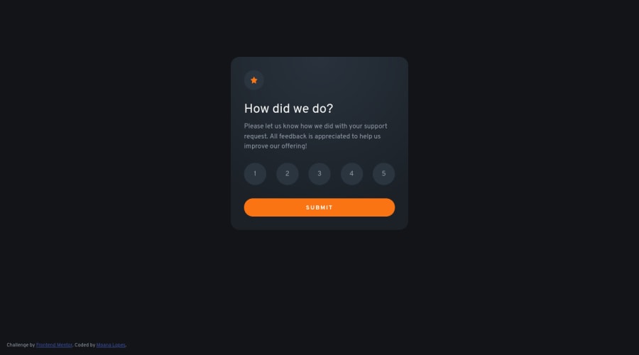 Frontend Mentor Interactive Rating Component Using Html Css And Js Coding Challenge Solution