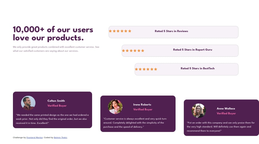 Frontend Mentor Social Proof Section Using Bootstrap Coding Challenge Solution