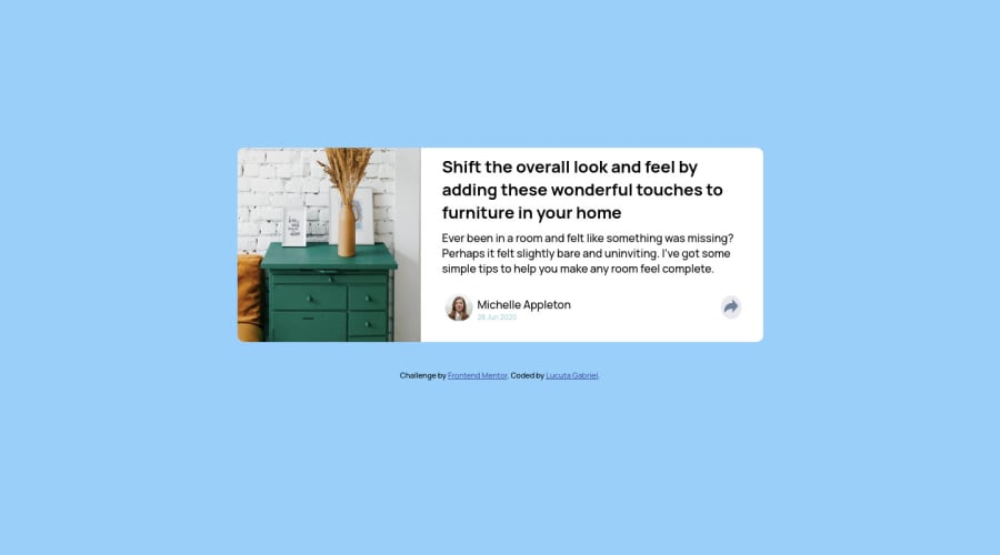 Frontend Mentor Article Preview Component Coding Challenge Solution