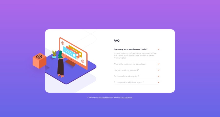 Frontend Mentor Faq Accordion Card Solution Coding Challenge Solution