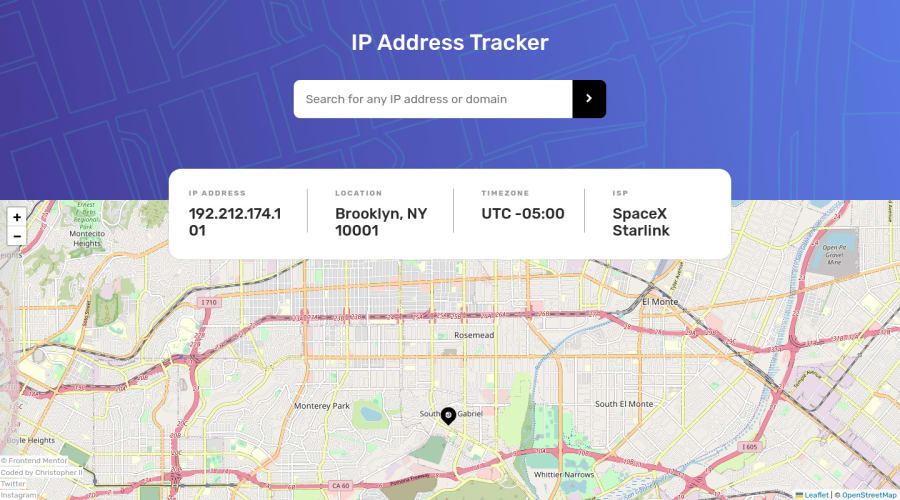 Frontend Mentor Ip Address Tracker Using Plain Js Css Leafletjs And Ipify Coding Challenge