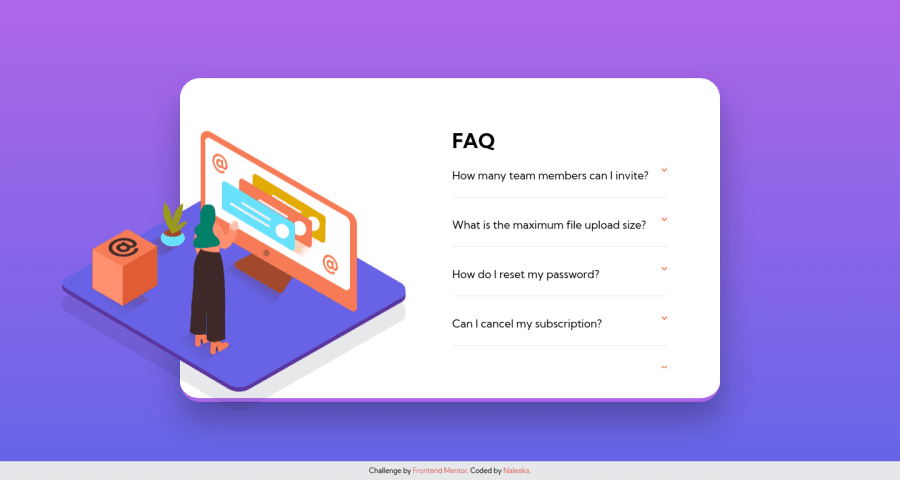 Frontend Mentor Faq Accordion Card Using Pure Html And Css Coding