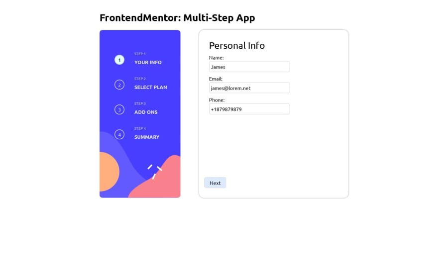 Frontend Mentor Multi Step Form Using Sveltekit And Tailwindcss