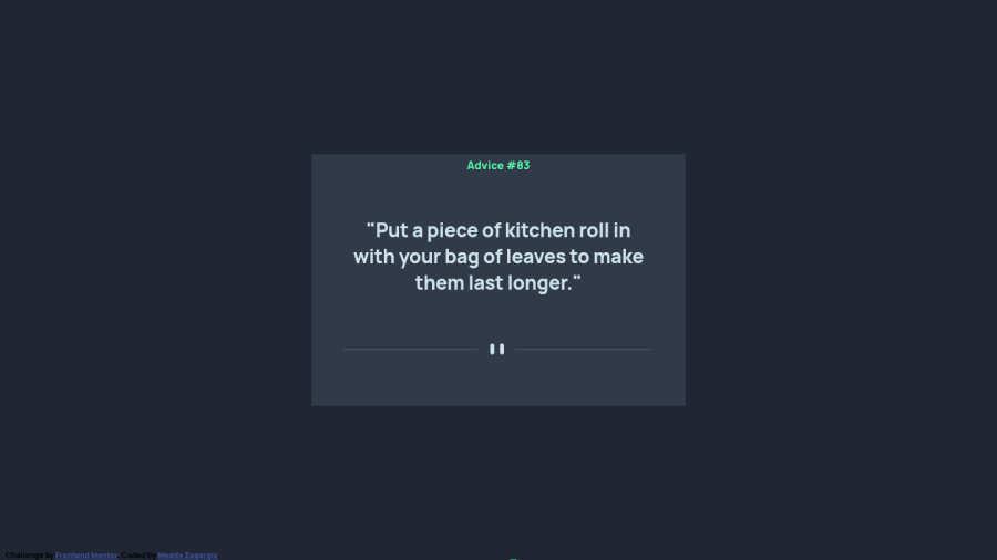 Frontend Mentor Advice Generator App Coding Challenge Solution