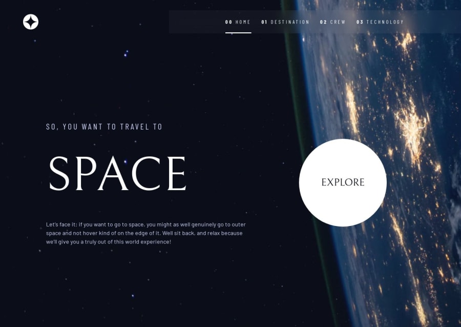 Frontend Mentor Space Tourism Multipage Website Coding Challenge Solution