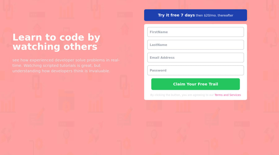 Frontend Mentor Intro Component With Sign Up Form Made Up Using Tailwind Css And Next Js Coding
