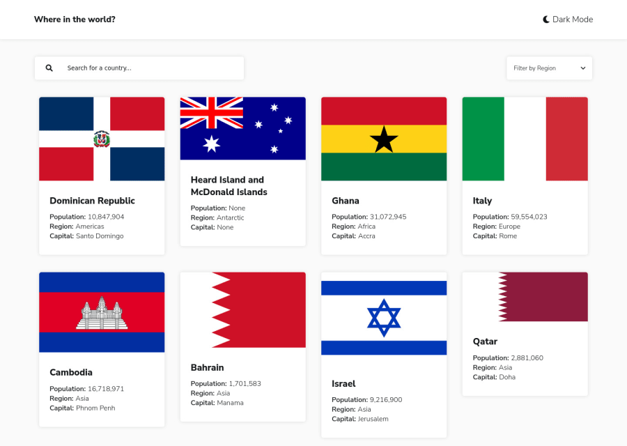 Frontend Mentor Countries Api Using React Js Coding Challenge Solution