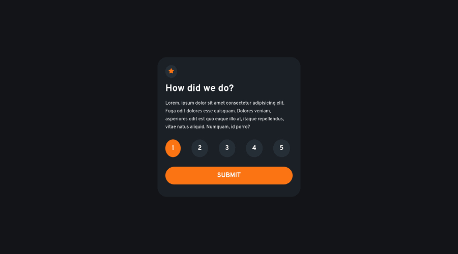 Frontend Mentor Interactive Rating Component Coding Challenge Solution
