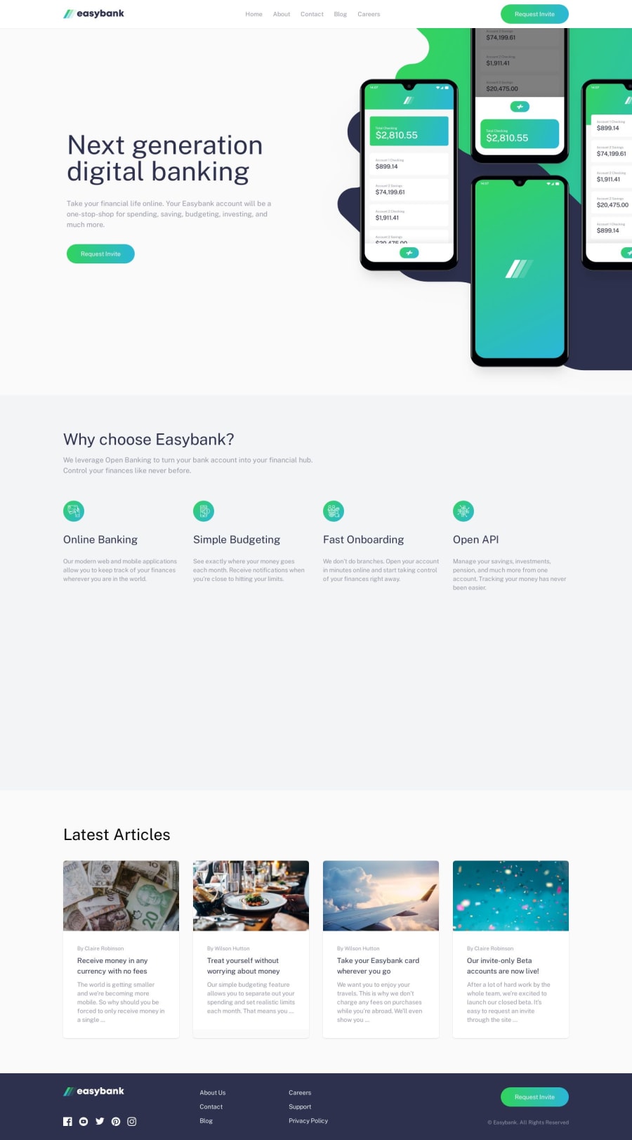 Frontend Mentor Easybank Landing Page Using Reactjs Vite Tailwind