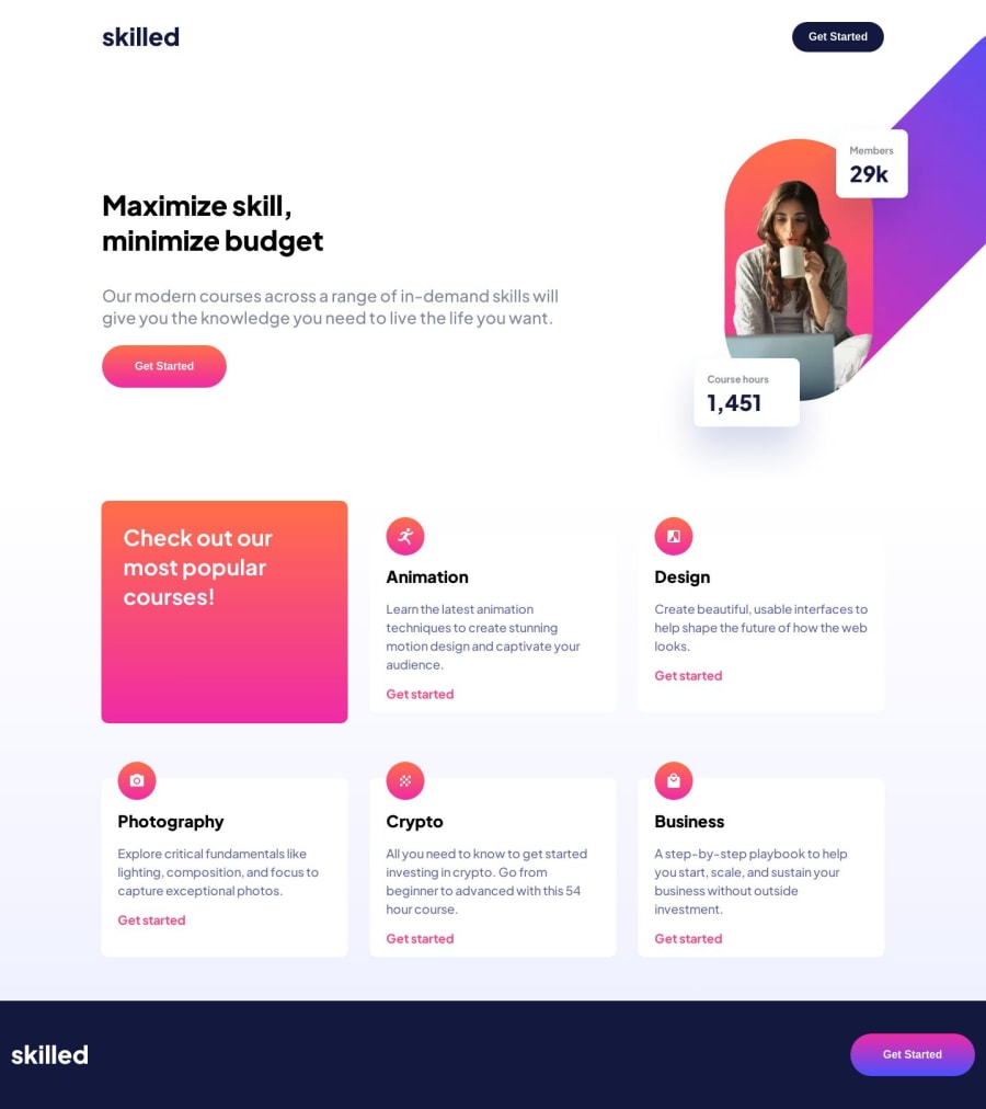 Frontend Mentor Skilled Is An E Learning Landing Page Built With Html
