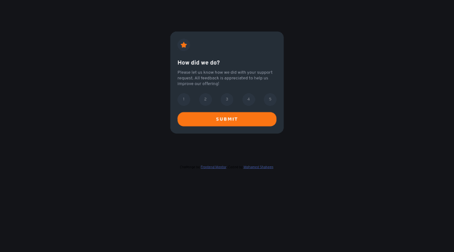 Frontend Mentor Interactive Rating Component Using Js Pure Coding Challenge Solution