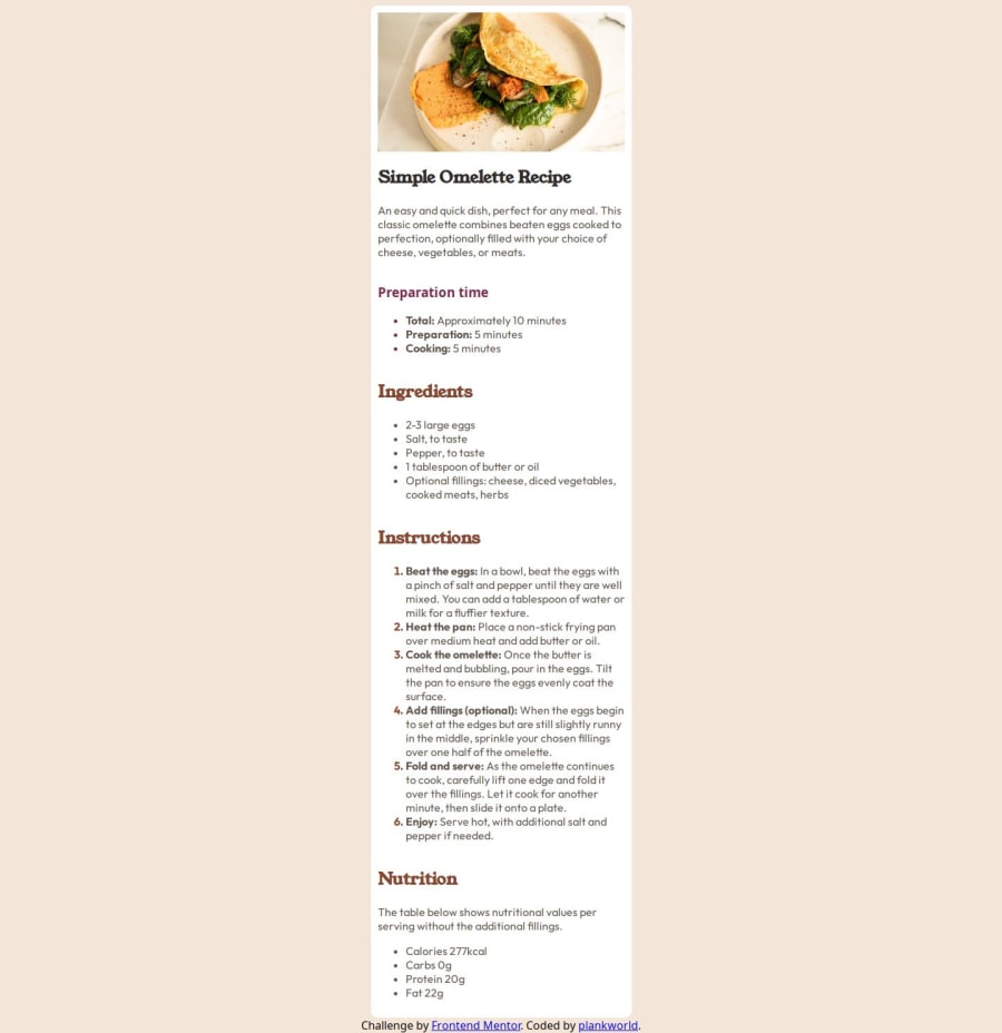 Frontend Mentor | Responsive Recipe Page using CSS Flex. coding ... Frontend Mentor | Responsive Recipe Page using CSS Flex. coding ...