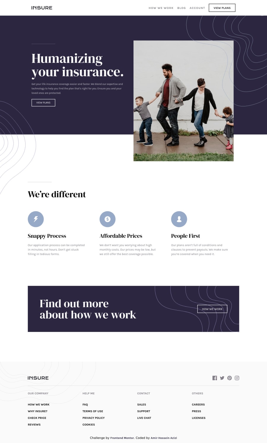 Frontend Mentor Insure Landing Page With Tailwindcss Coding Challenge