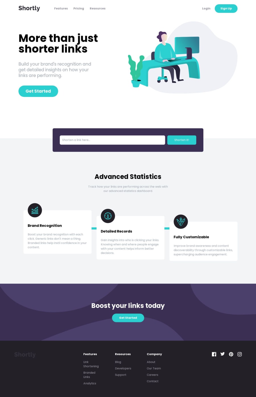 Frontend Mentor Responsive Url Shortener Using Tailwind Css And Javascript Coding Challenge