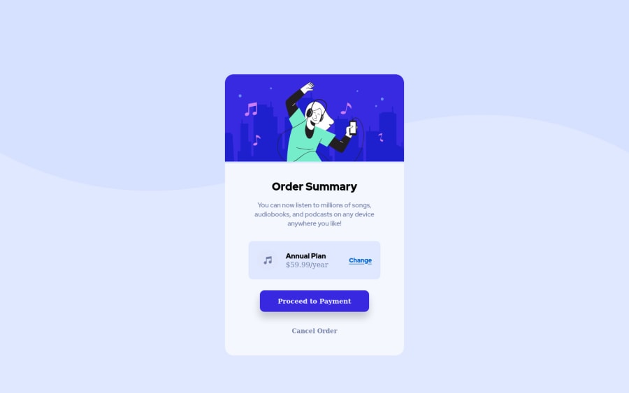 Frontend Mentor Order Summary Component Using Flexbox Coding Challenge Solution