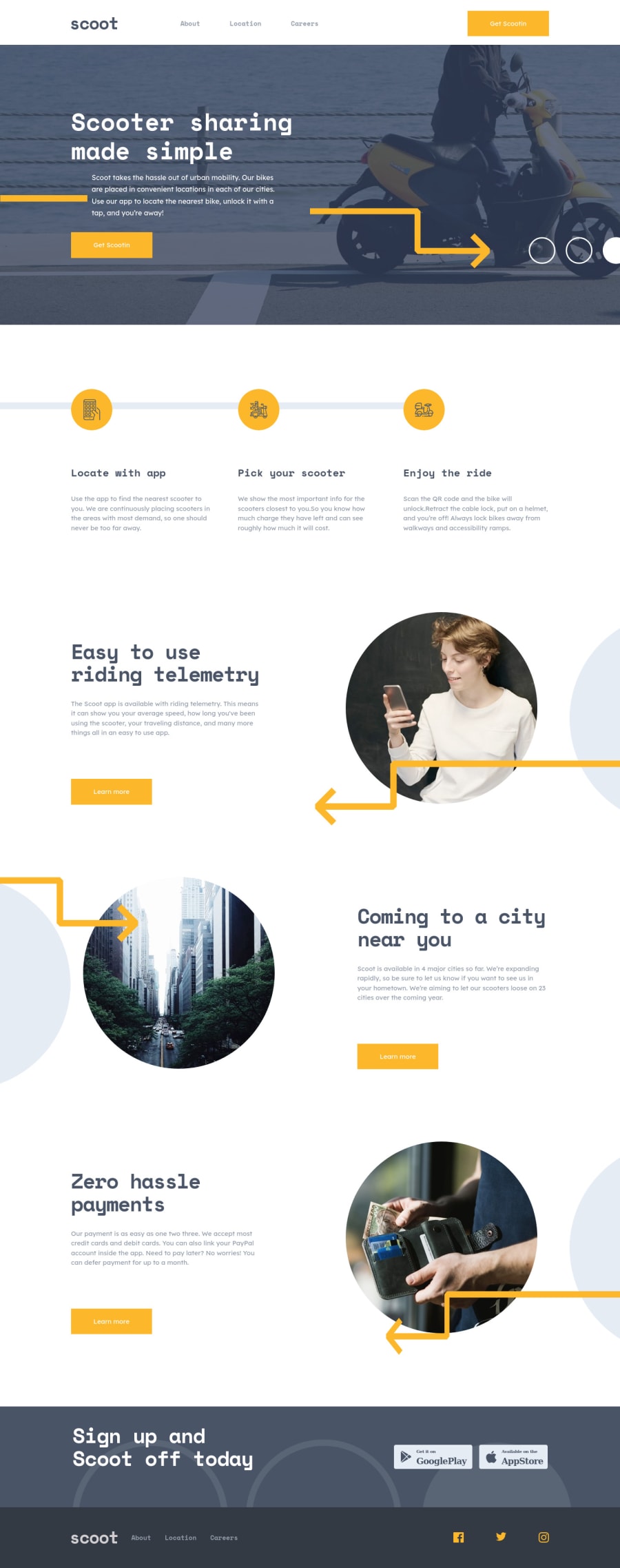Frontend Mentor Scoot Website React Sass Gsap Animation Coding