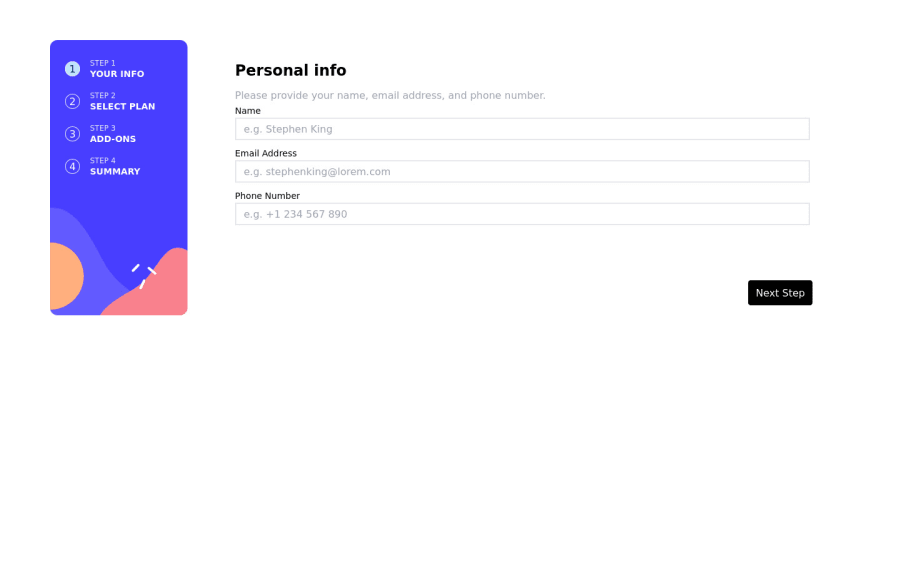 Frontend Mentor Multi Step Form Coding Challenge Solution