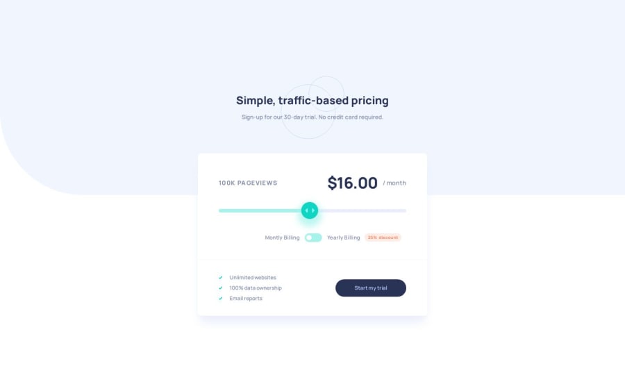 Frontend Mentor Interactive Pricing Component Vite React Tailwindcss