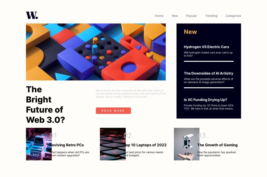Frontend Mentor Responsive News Homepage Challenge Using Html Css And Js Coding Challenge
