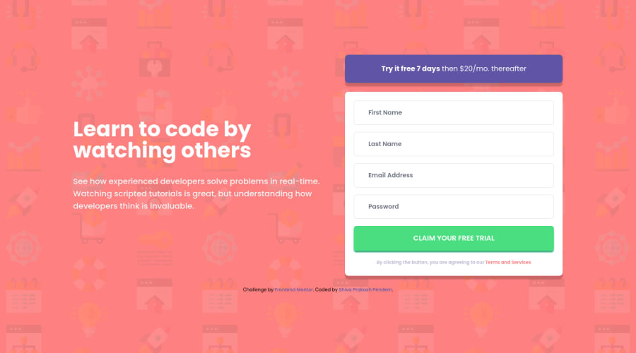 Frontend Mentor Intro Component With Signup Form Using Tailwind Css