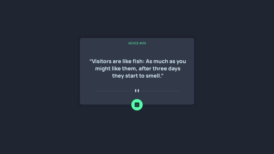 Frontend Mentor Advice Generator App Using Html Css And Js Coding Challenge Solution