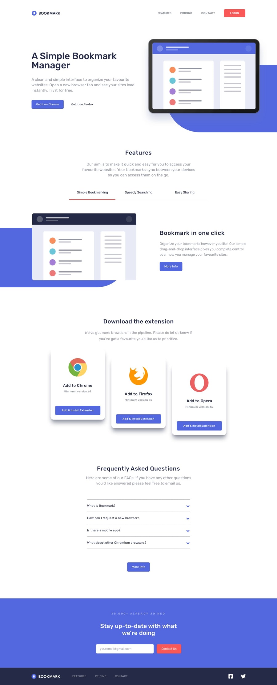 Frontend Mentor Bookmark Landing Page React Tailwindcss Vite