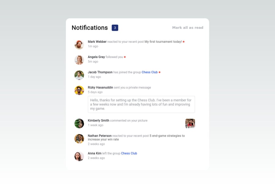 Frontend Mentor Responsive Notification Page With Css Modules In Nextjs Coding Challenge Solution