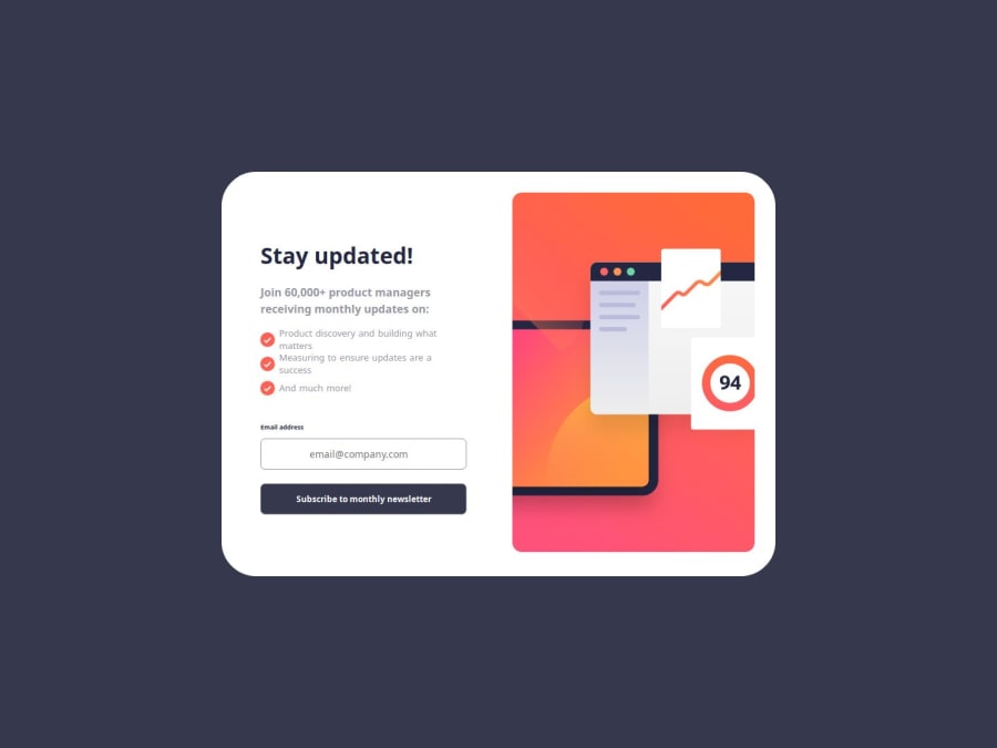 Frontend Mentor Responsive Signup Page With Email Validation Vanilla Js Coding Challenge Solution