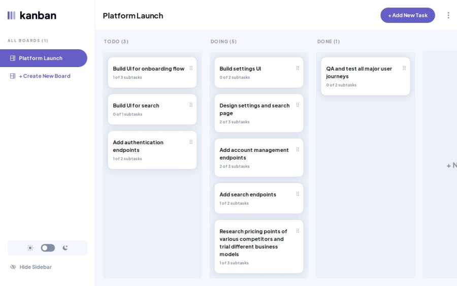 Frontend Mentor Kanban With Next Js Coding Challenge Solution
