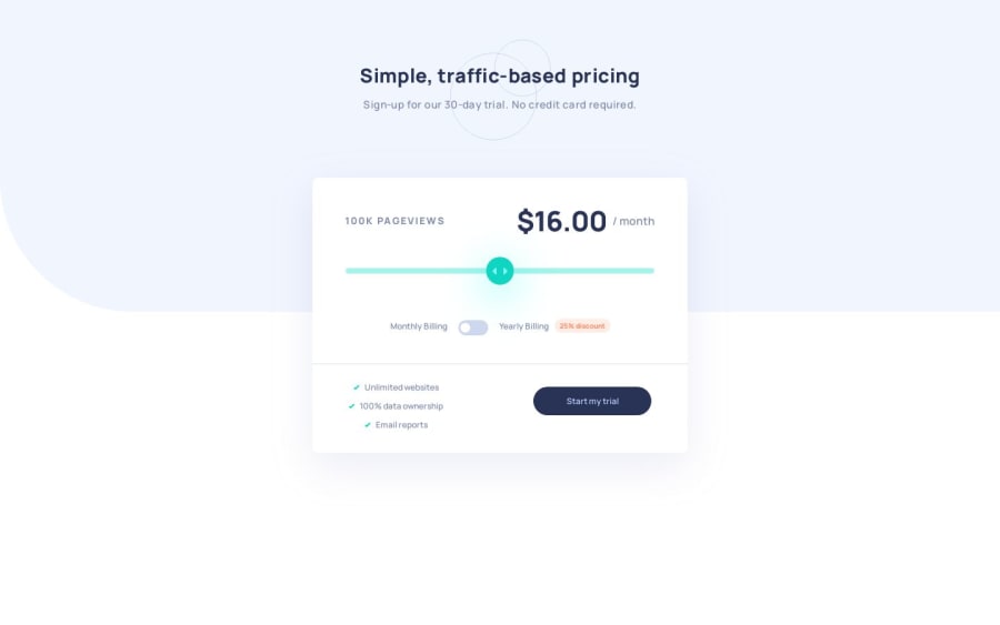 Frontend Mentor Interactive Pricing Component Built With React Coding