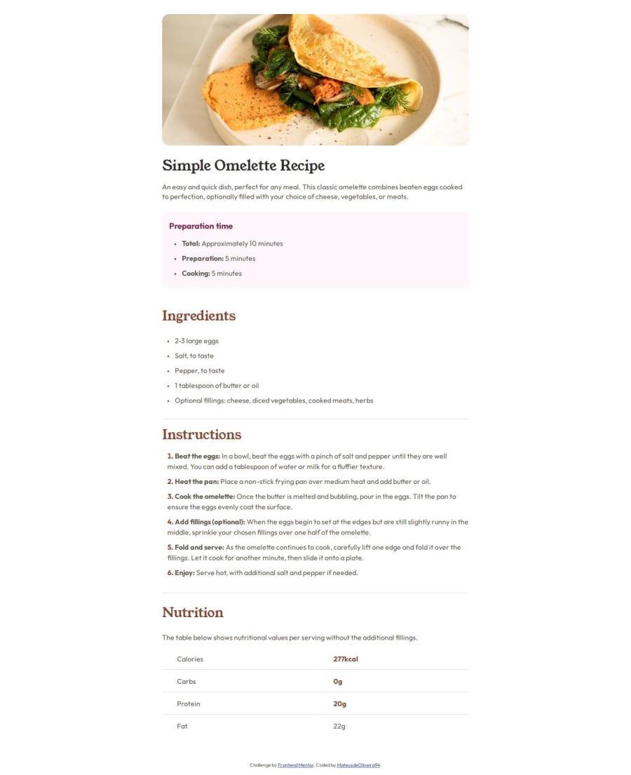 Frontend Mentor Adaptable Mobile First Recipe Page Using Media Query Coding Challenge Solution 3500