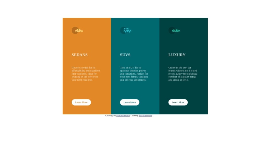 Frontend Mentor 3 Column Preview Card Using Css Html Coding Challenge Solution