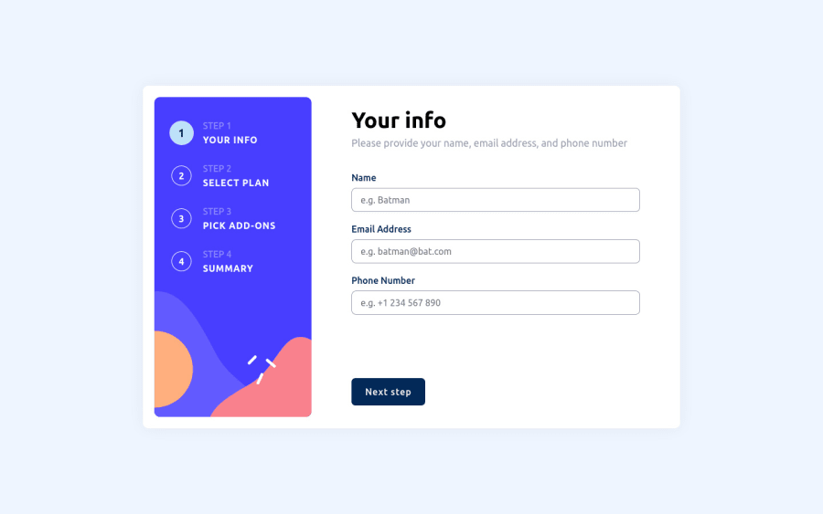 Frontend Mentor Multi Step Form Typescript React Zod Coding Challenge Solution