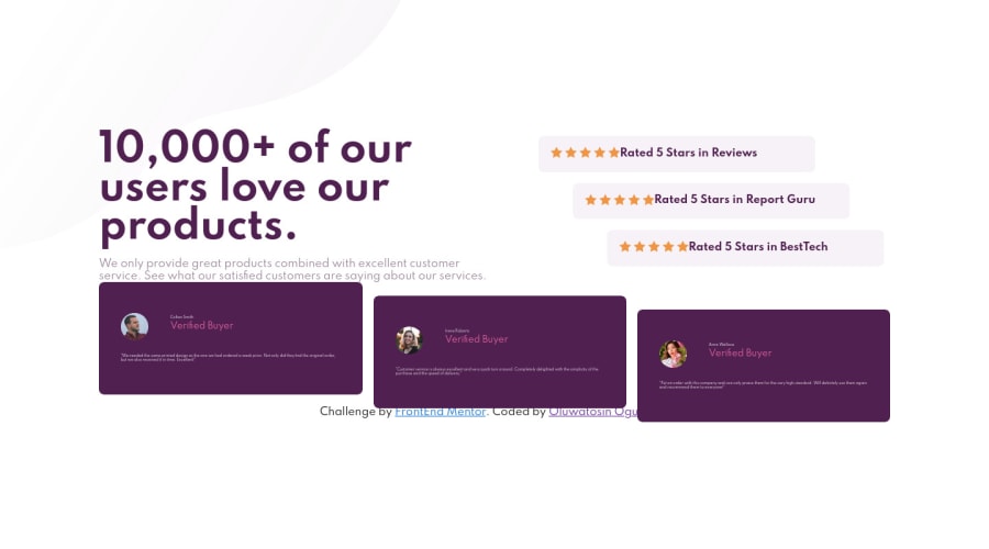Frontend Mentor | Responsive social proof section using HTML, CSS ... Frontend Mentor | Responsive social proof section using HTML, CSS ...