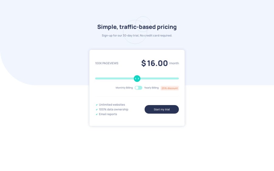 Frontend Mentor Interactive Pricing Component Coding Challenge Solution