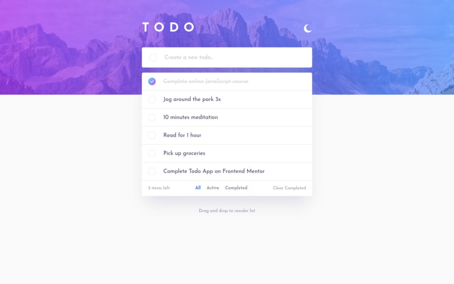 Frontend Mentor Todo App Using Nextjs Coding Challenge Solution