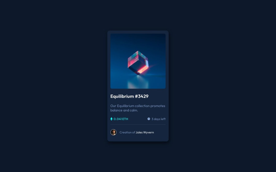 Frontend Mentor Nft Preview Card Component Coding Challenge Solution
