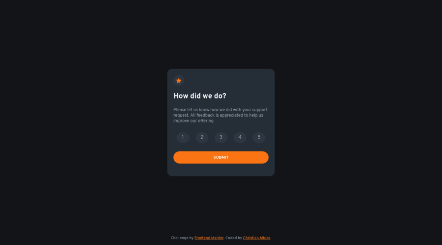 Frontend Mentor Interactive Rating Component Coding Challenge Solution