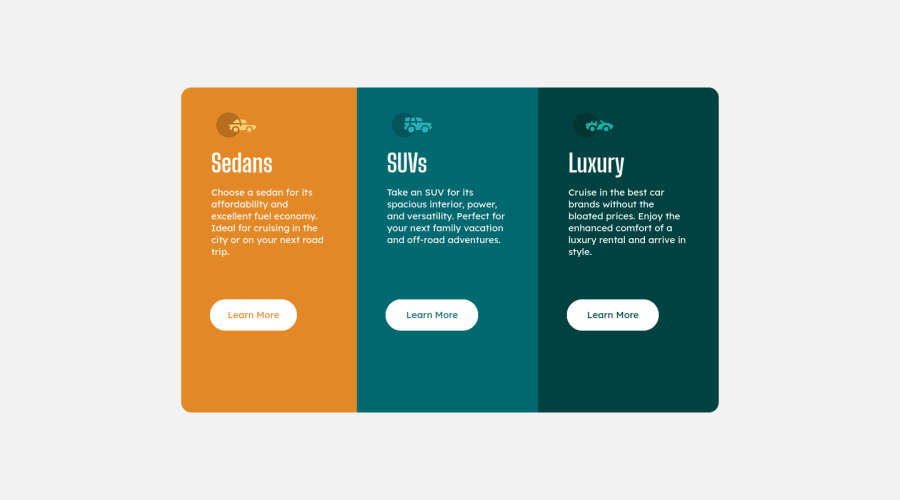 Frontend Mentor 3 Column Preview Card Component Main Coding Challenge