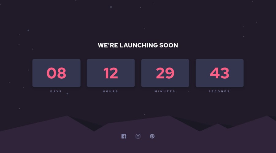Frontend Mentor Countdown Timer Using Html Sass Js And Flexbox Coding Challenge Solution