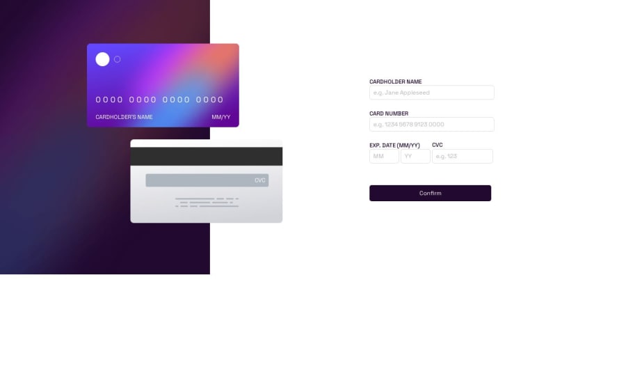Frontend Mentor Interactive Card Details Coding Challenge Solution