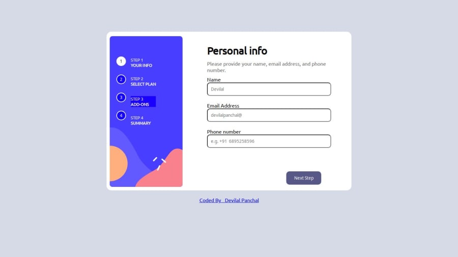 Frontend Mentor Multi Step Form Using Html Css And Javascript Coding Challenge Solution