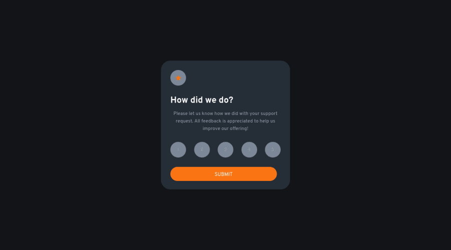 Frontend Mentor Interactive Rating Component Using Html Css Js Coding Challenge Solution