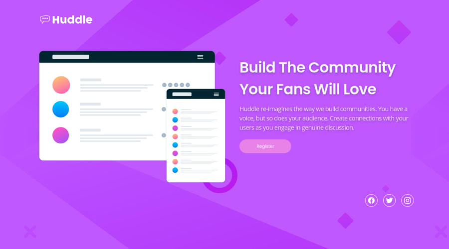 Frontend Mentor Huddle Landing Page Using Css Grid And Flexbox Coding Challenge Solution