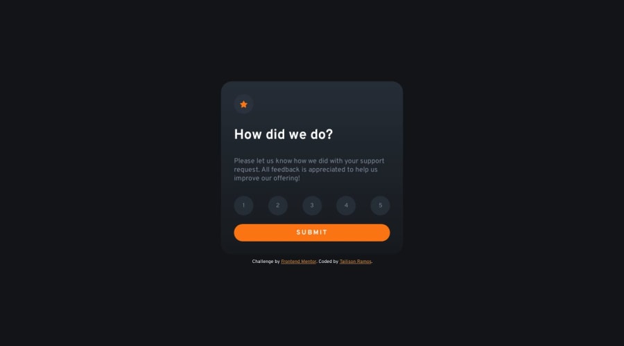 Frontend Mentor Interactive Rating Page Using Html Css And Js Coding Challenge Solution
