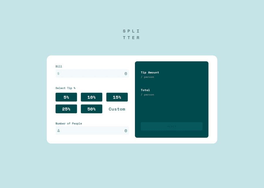 Frontend Mentor Tip Calculator App Html Css Javascript Coding Challenge Solution
