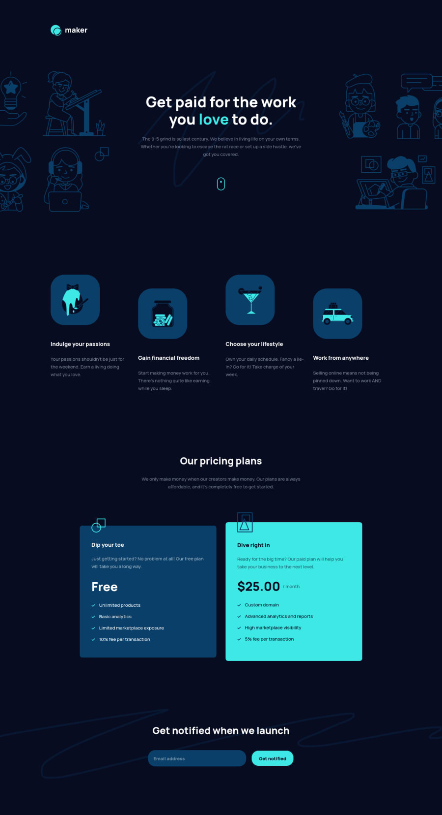Frontend Mentor Maker Pre Launch Landing Page Using Tailwind Css Coding Challenge Solution