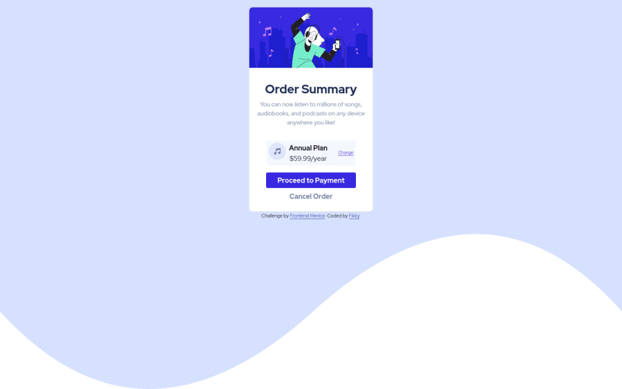 Frontend Mentor Order Summary Component Using Bootstrap 5 And Scss Coding Challenge Solution