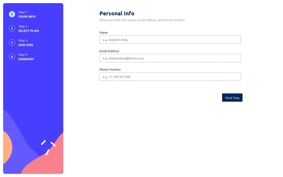 Frontend Mentor Multi Step Form Html Css Js Coding Challenge Solution