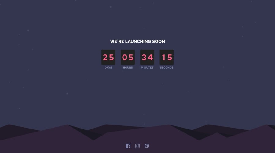 Frontend Mentor Launch Countdown Timer Coding Challenge Solution